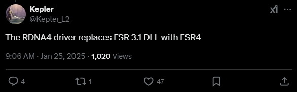 AMD offer "FSR 4 Upgrade" to all FSR 3.1 games with RDNA 4 - OC3D