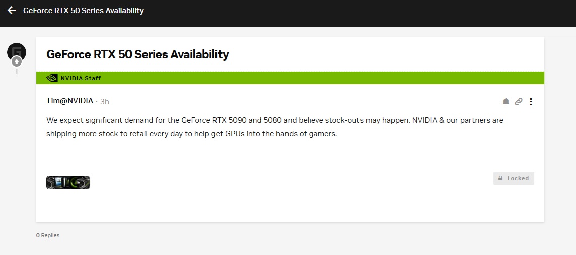 Nvidia warns of "stock-outs" ahead of their RTX 5080/5090 launch - OC3D