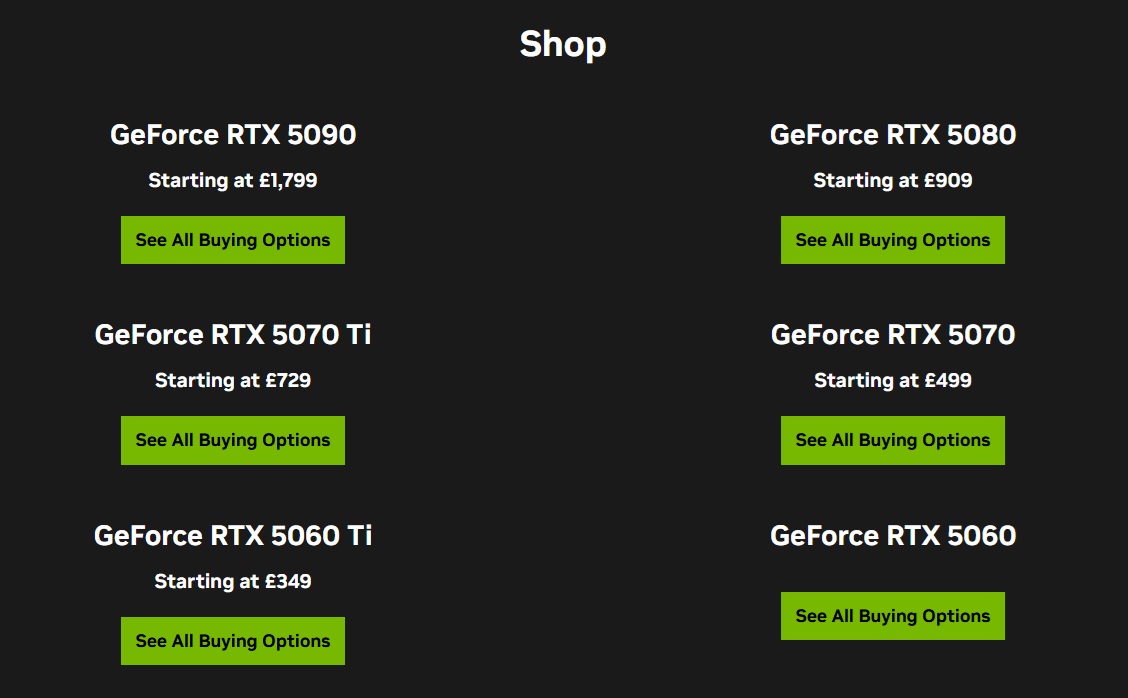 Nvidia lowers RTX 50-series GPU MSRP prices in the UK - OC3D