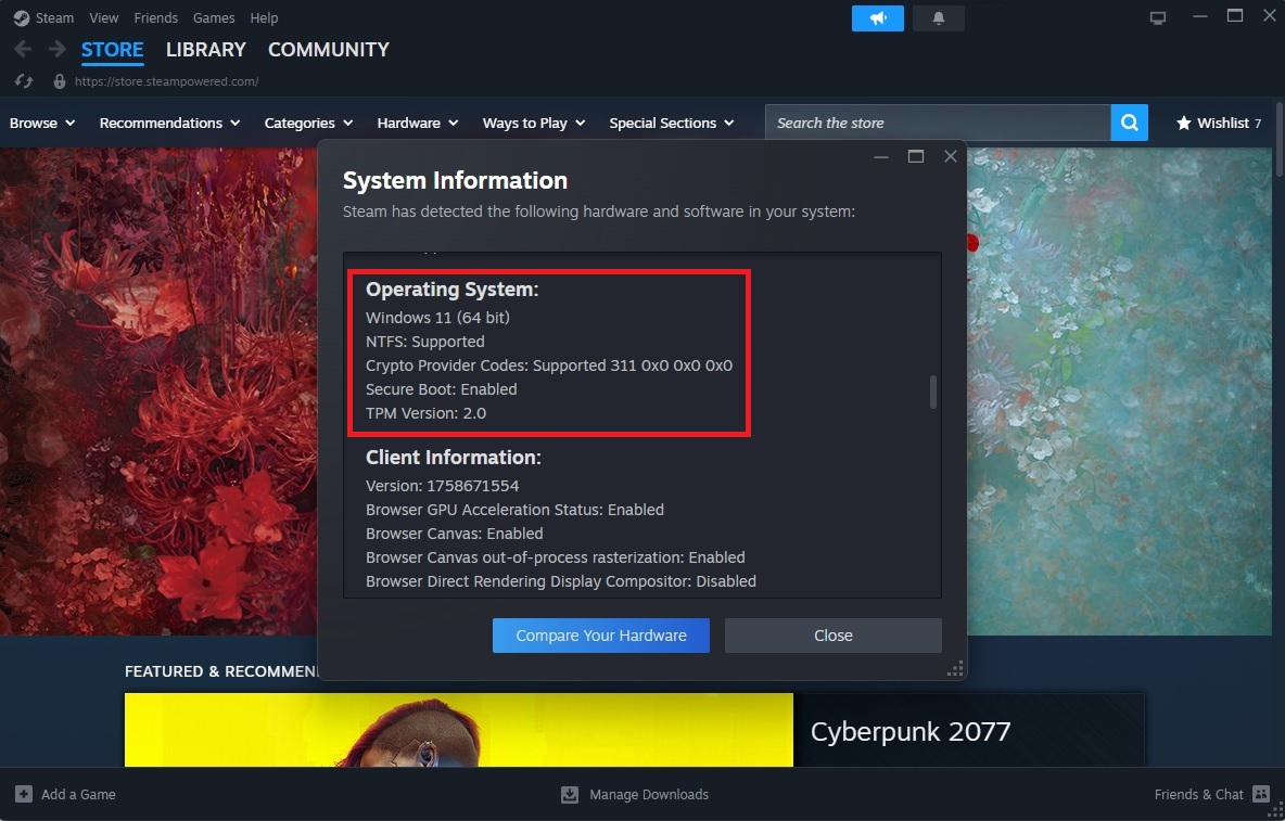 Steam beta adds TPM and Secure Boot detection for PC gamers - OC3D