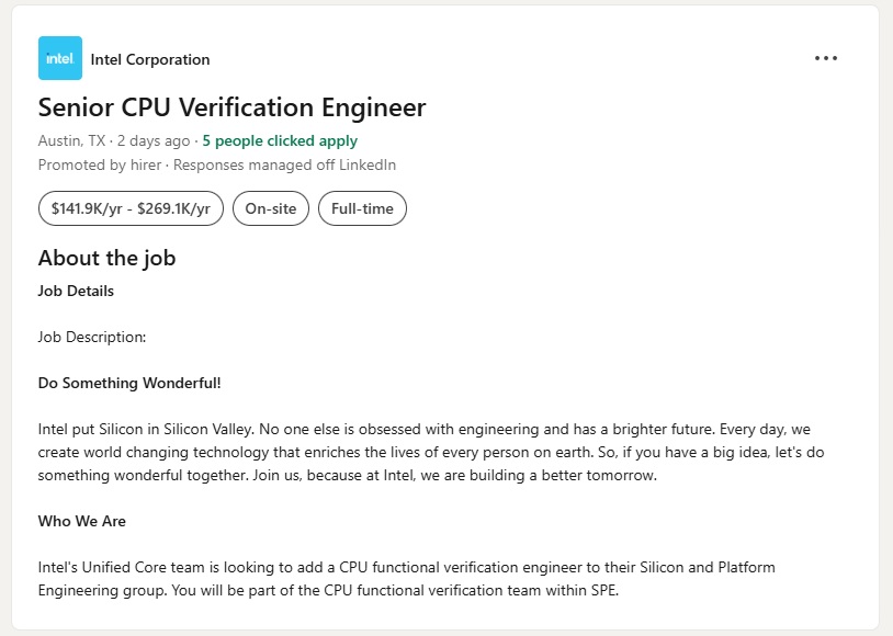 Intel confirms "Unified Core" plans with CPU Job Listing - OC3D
